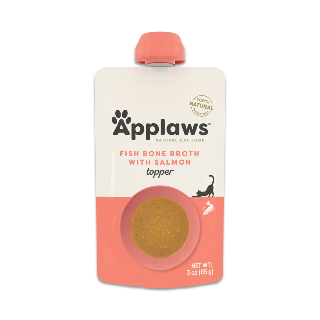 Fish Bone Broth with Salmon Topper | 3 oz Pouch | Applaws US
